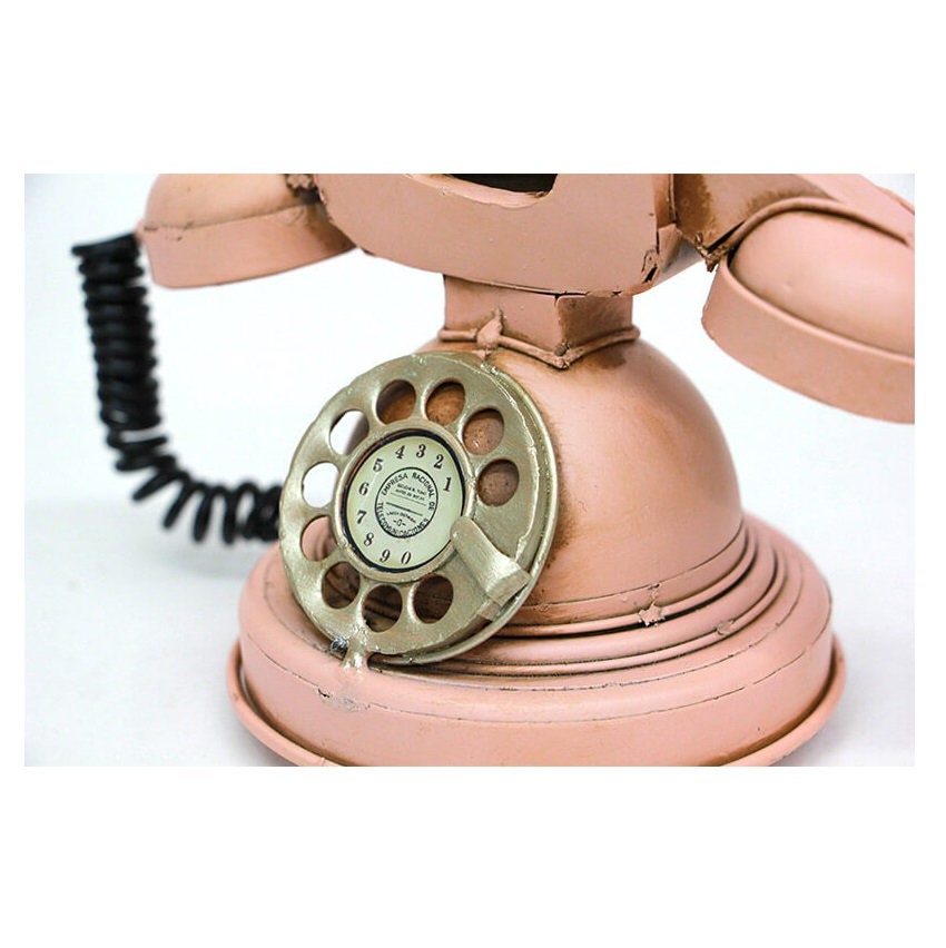 Decorative Antique Telephone Vintage Decor, Nostalgic Pink Ornaments ...