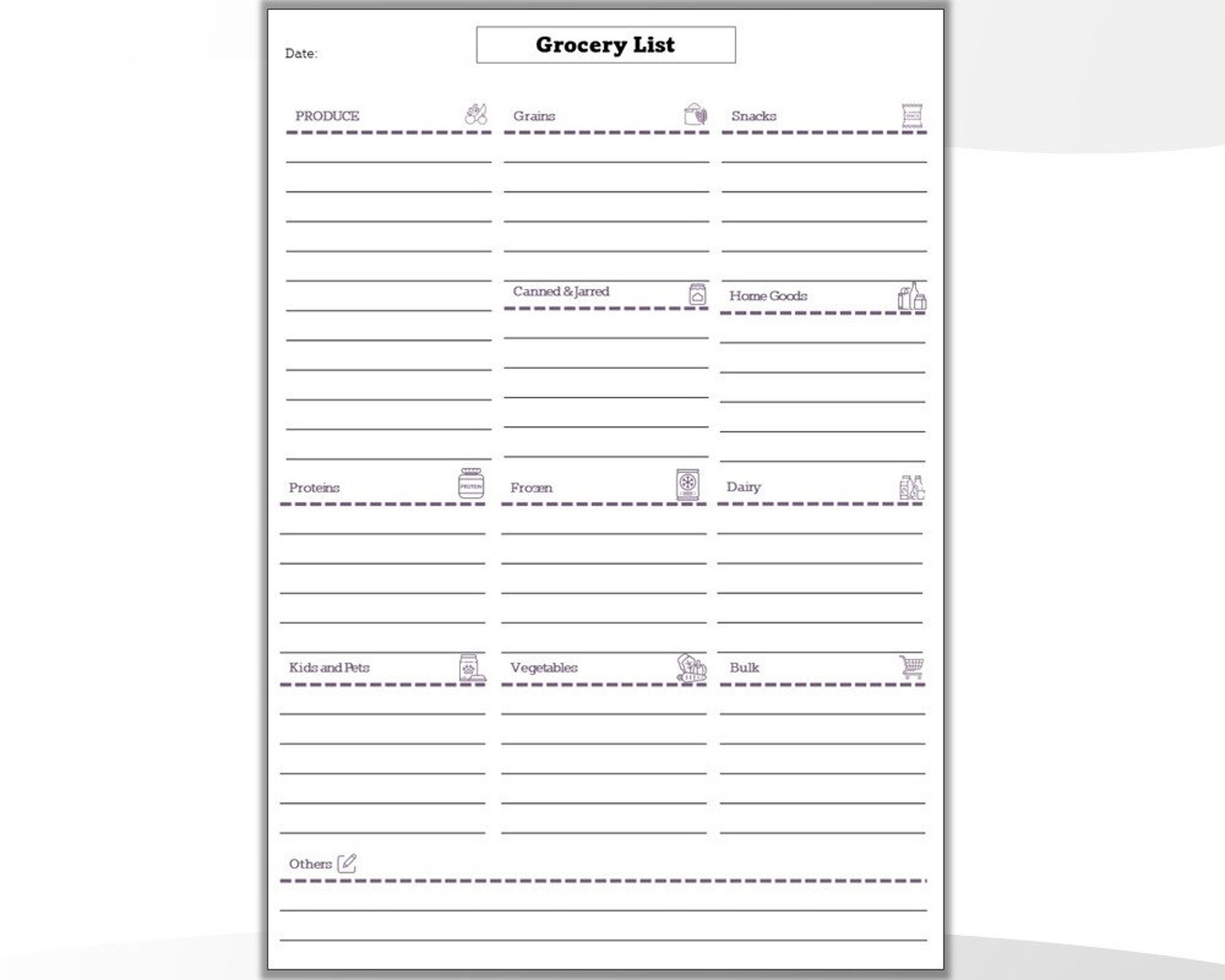 Lista della spesa master stampabile lista della spesa vuota - Etsy Italia