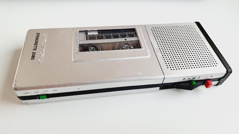 Grundig Stenorette 2080 Silver Dictation Machine Steno-cassette 30 ...