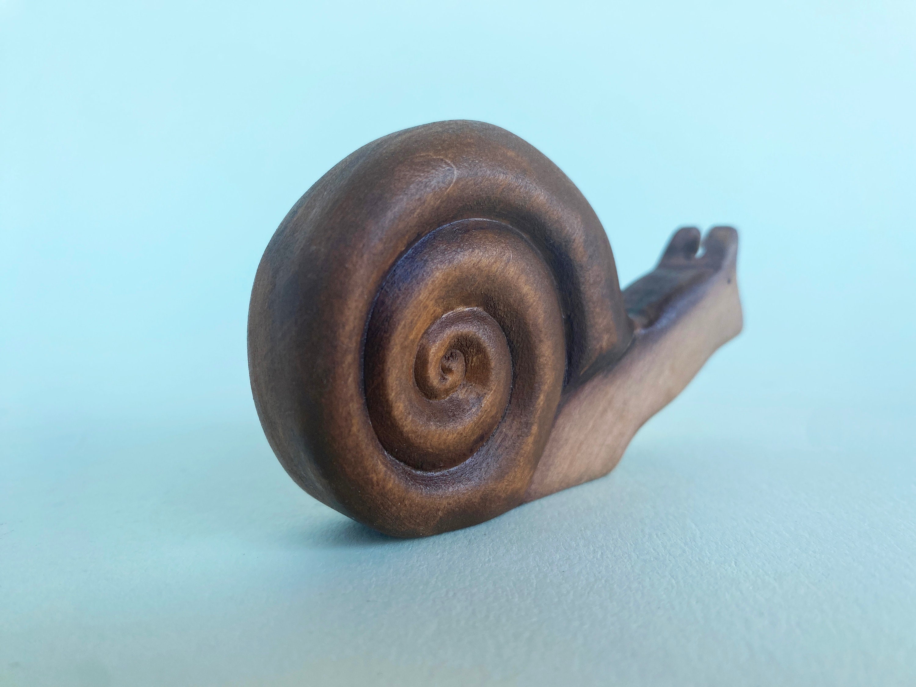 Snail Wooden Toy Handmade Snail Figurine Waldorf Toys - Etsy