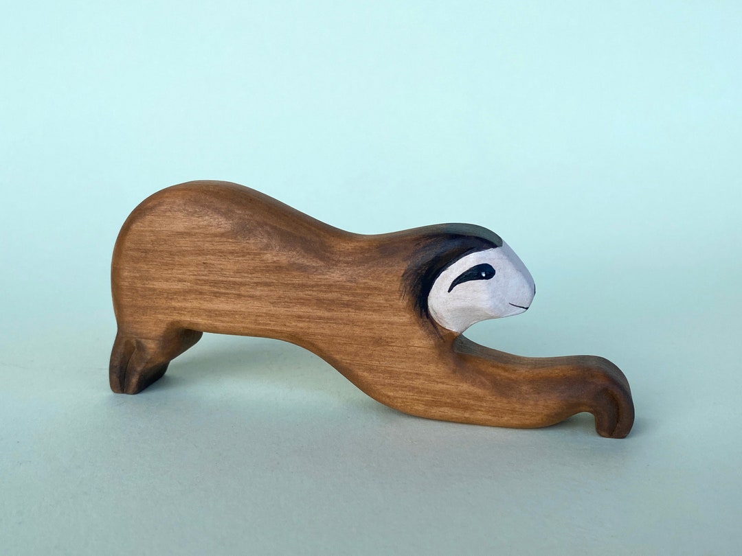 Wooden Animal Toy Sloth Handmade Sloth Toy Wooden Sloth Toy South ...