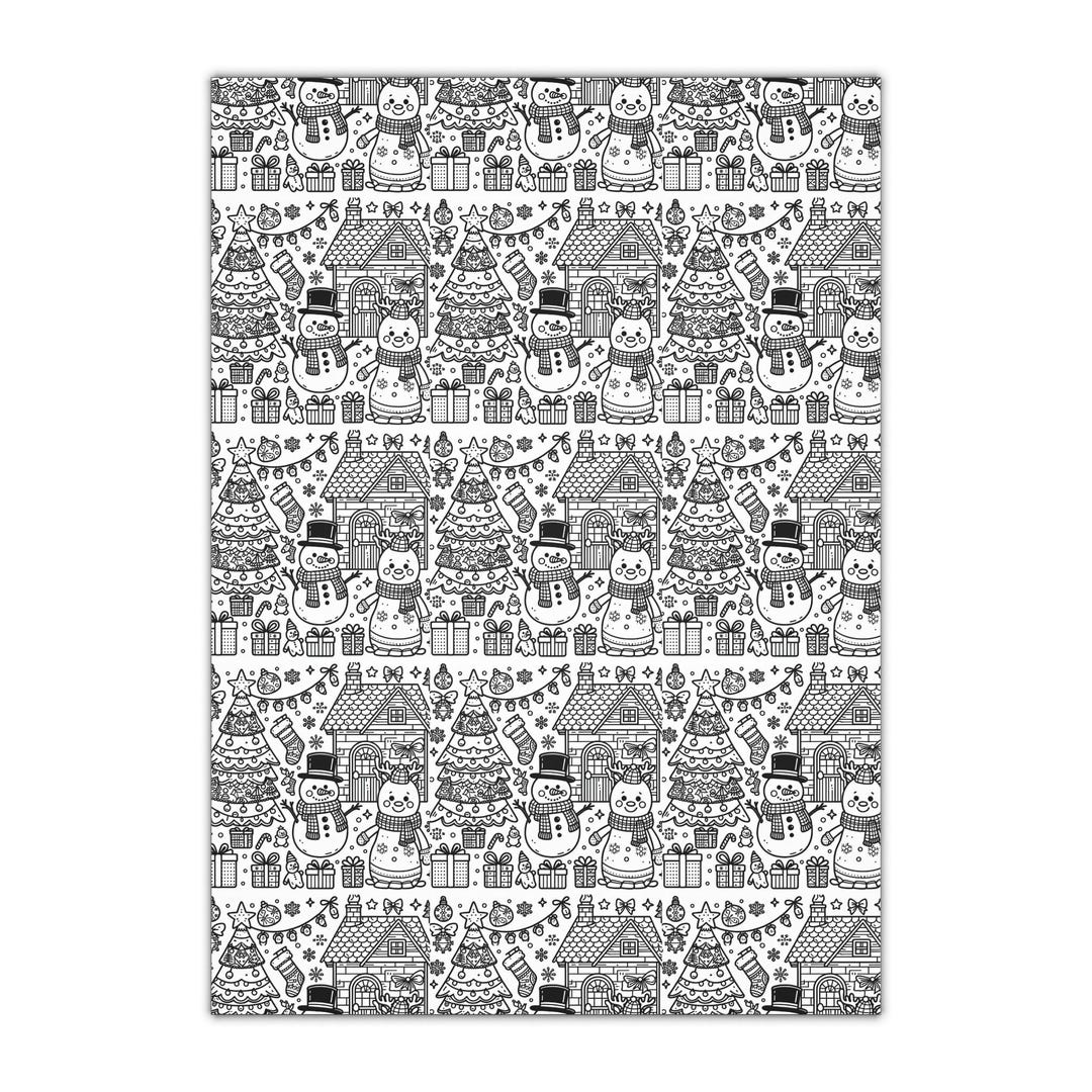 Kids Coloring Wrapping Paper- Christmas Edition - Etsy