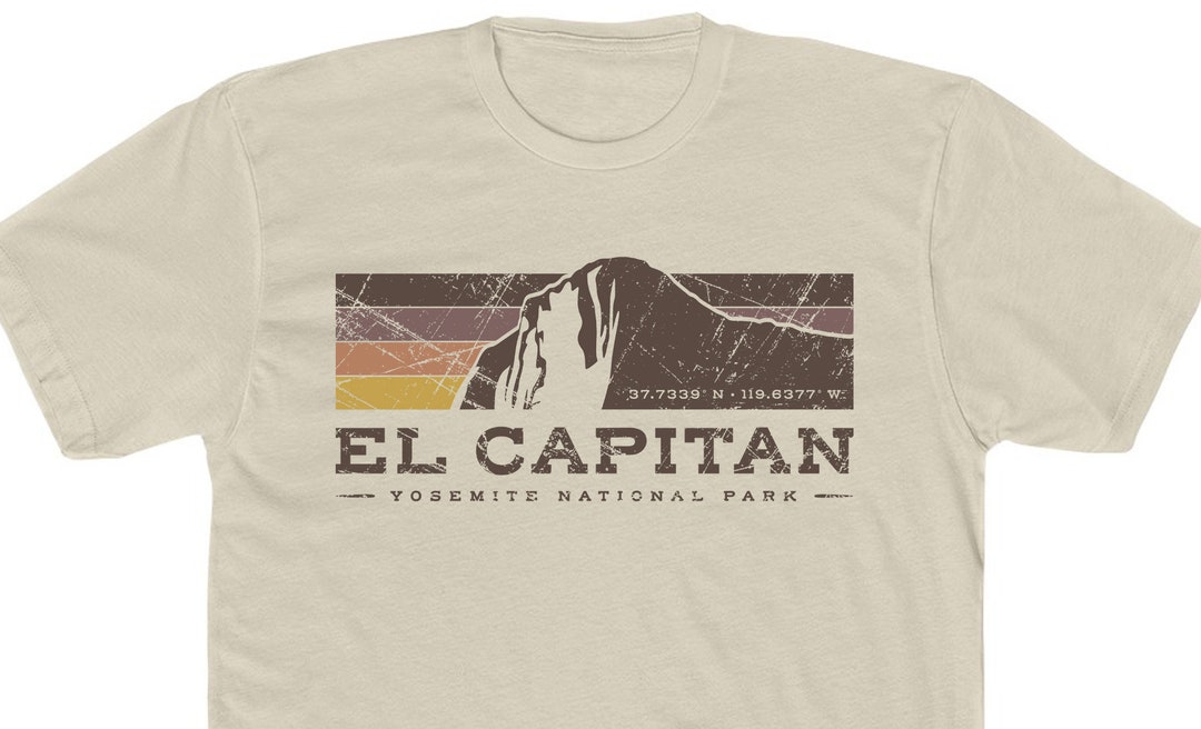 El Capitan T Shirt for Men • Yosemite National Park • 100% Cotton Crew ...