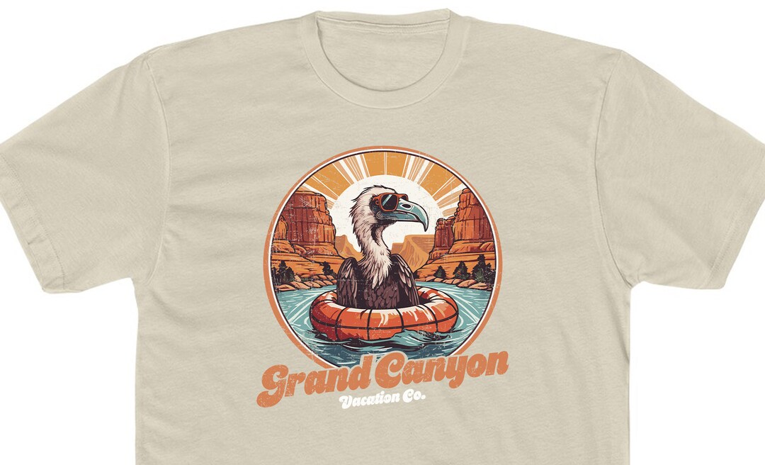 Grand Canyon Vacation Co T Shirt for Men • 100% Cotton Crew Tee • Cream ...