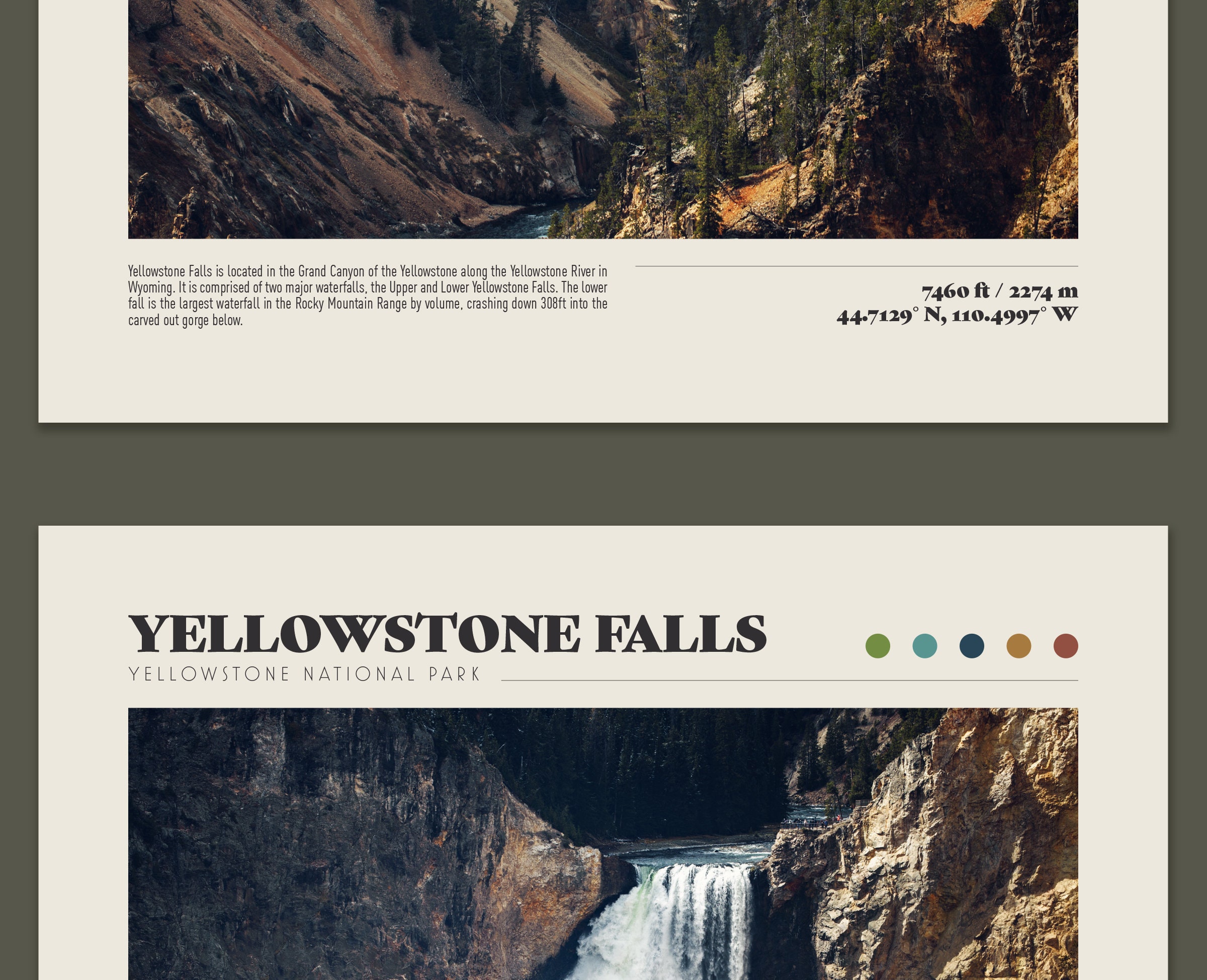Yellowstone Falls National Park Poster Premium Quality Fine - Etsy