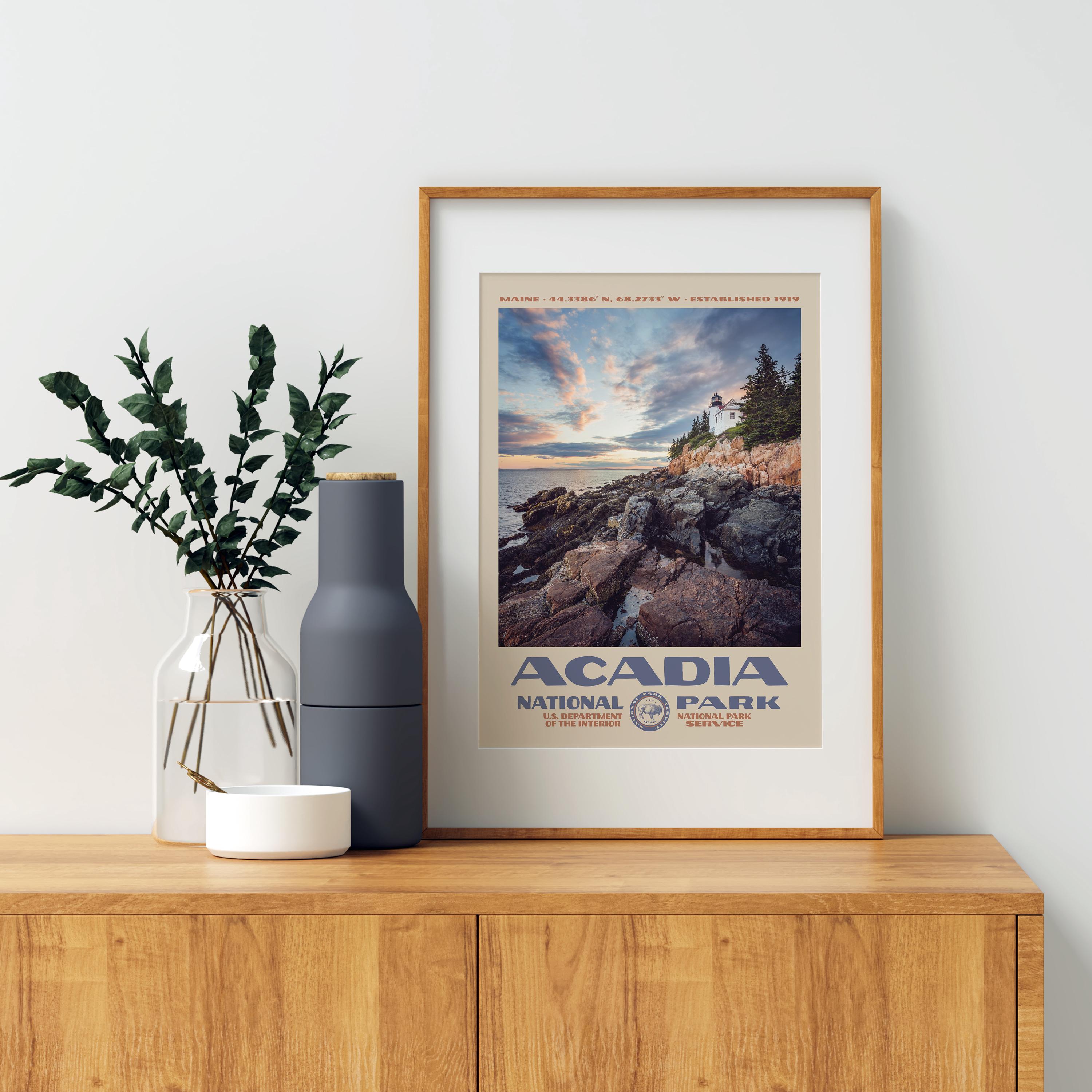 Acadia National Park Poster • Retro NPS Print • Nature Photography Fine ...