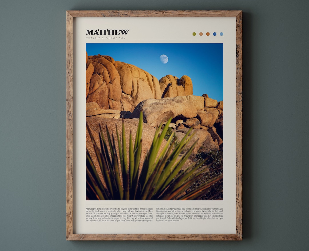 Bible Verse Poster • Matthew "lord's Prayer" Scripture • Christian Fine ...