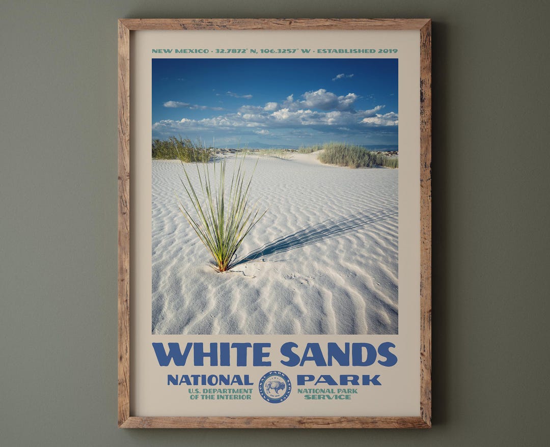 White Sands National Park Poster • Retro NPS Print • Nature Photography ...