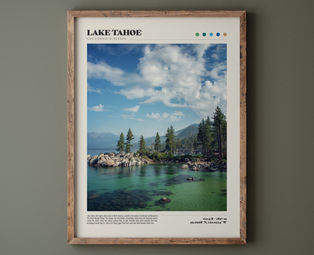 Lake Tahoe Poster • Premium Quality Fine Art Print • Matte Finish ...