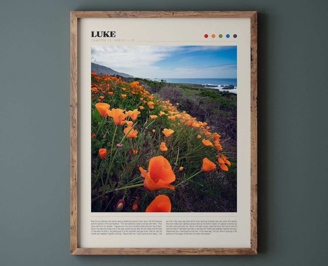 Bible Verse Poster • Luke "lost Sheep" Scripture • Christian Fine Art ...