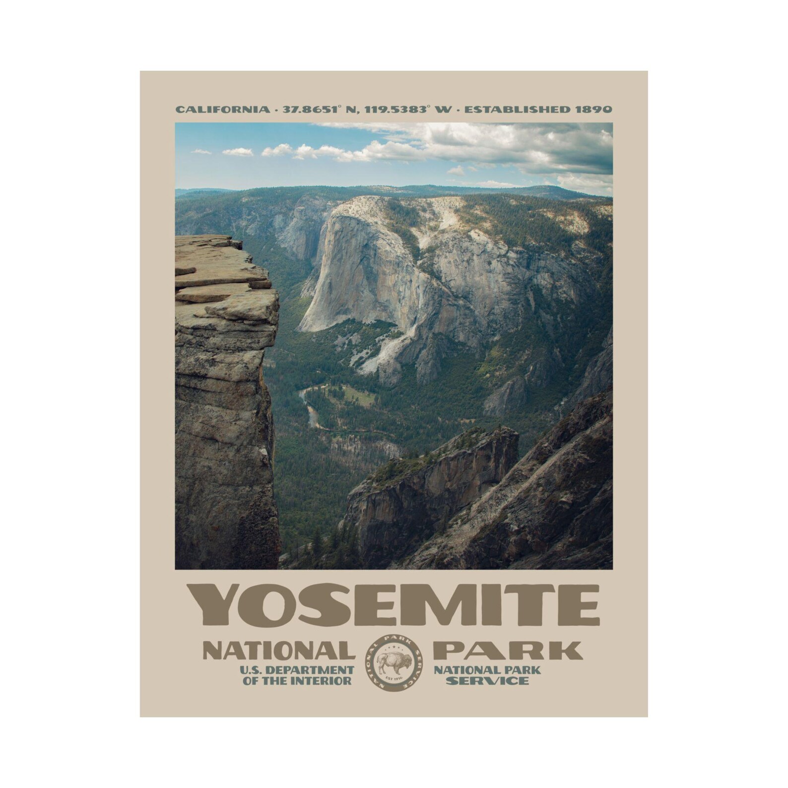 Yosemite National Park Poster • Retro NPS Print • Nature Photography ...