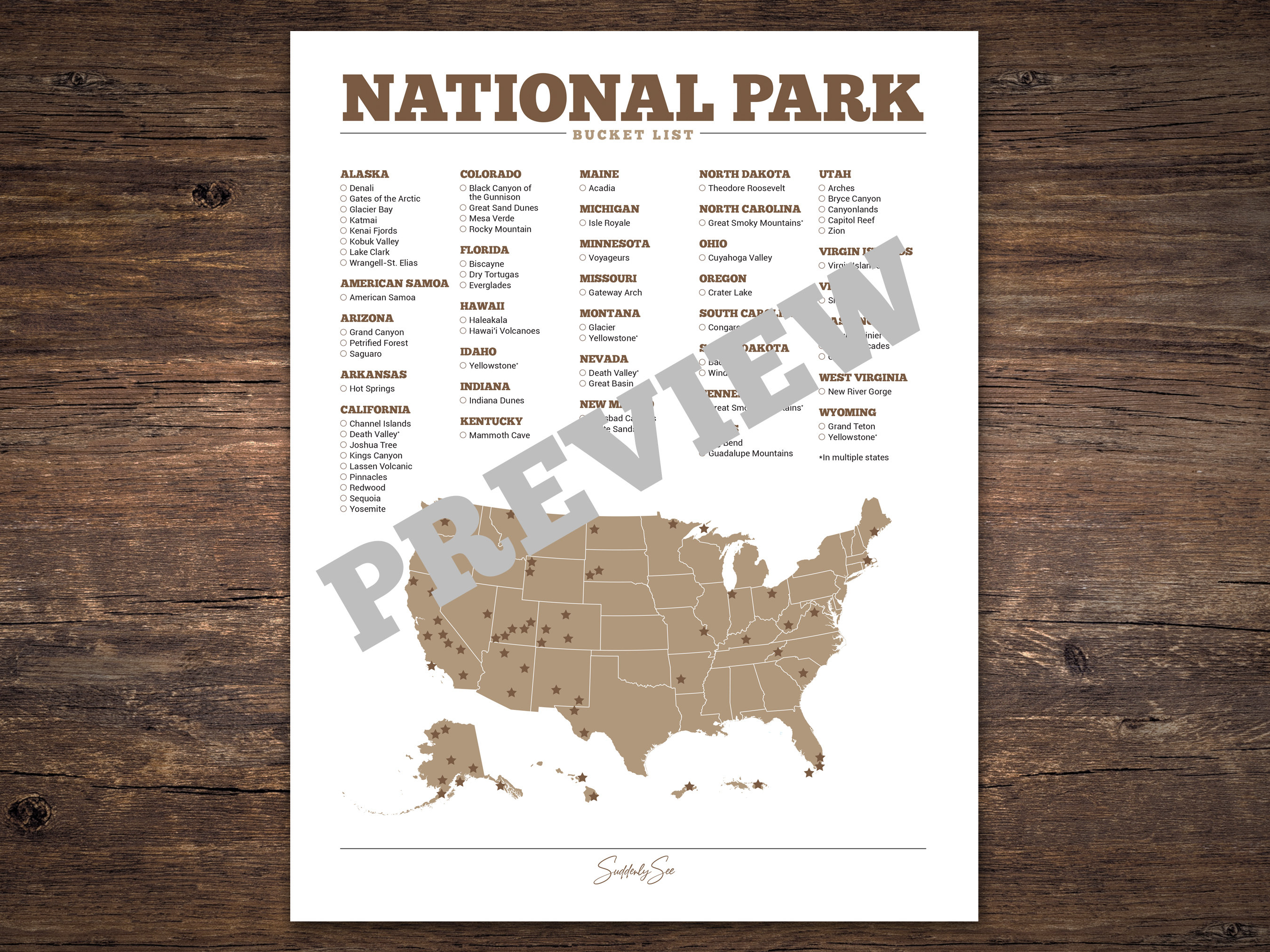 National Bucket List Bundle [3 Pack] • 2022 Complete List • National ...