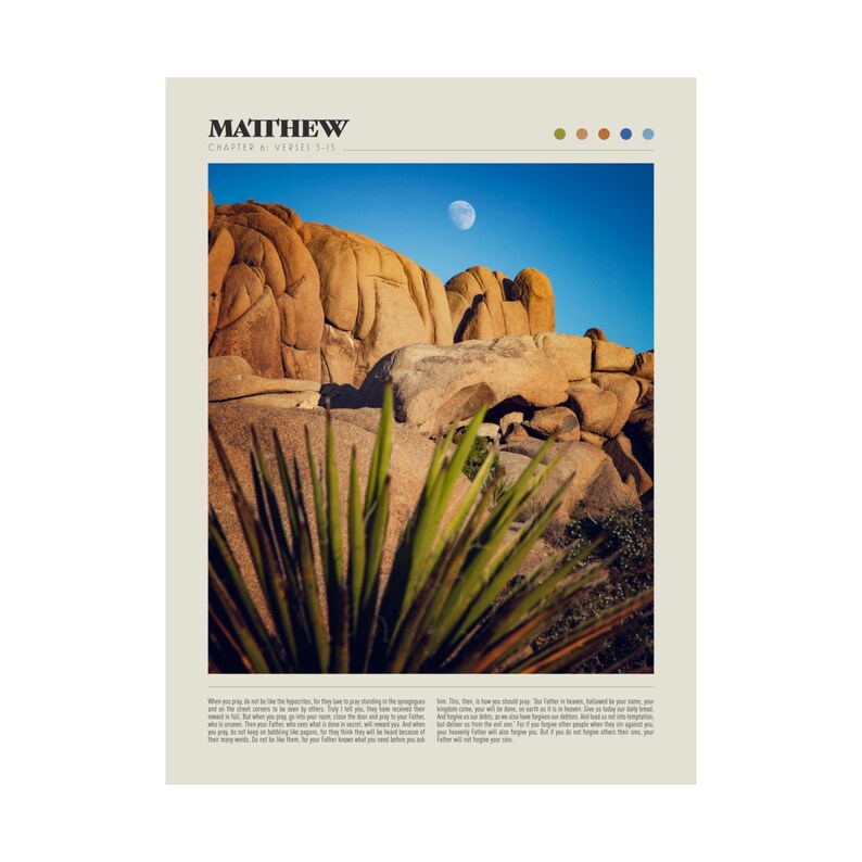 Bible Verse Poster • Matthew "lord's Prayer" Scripture • Christian Fine ...