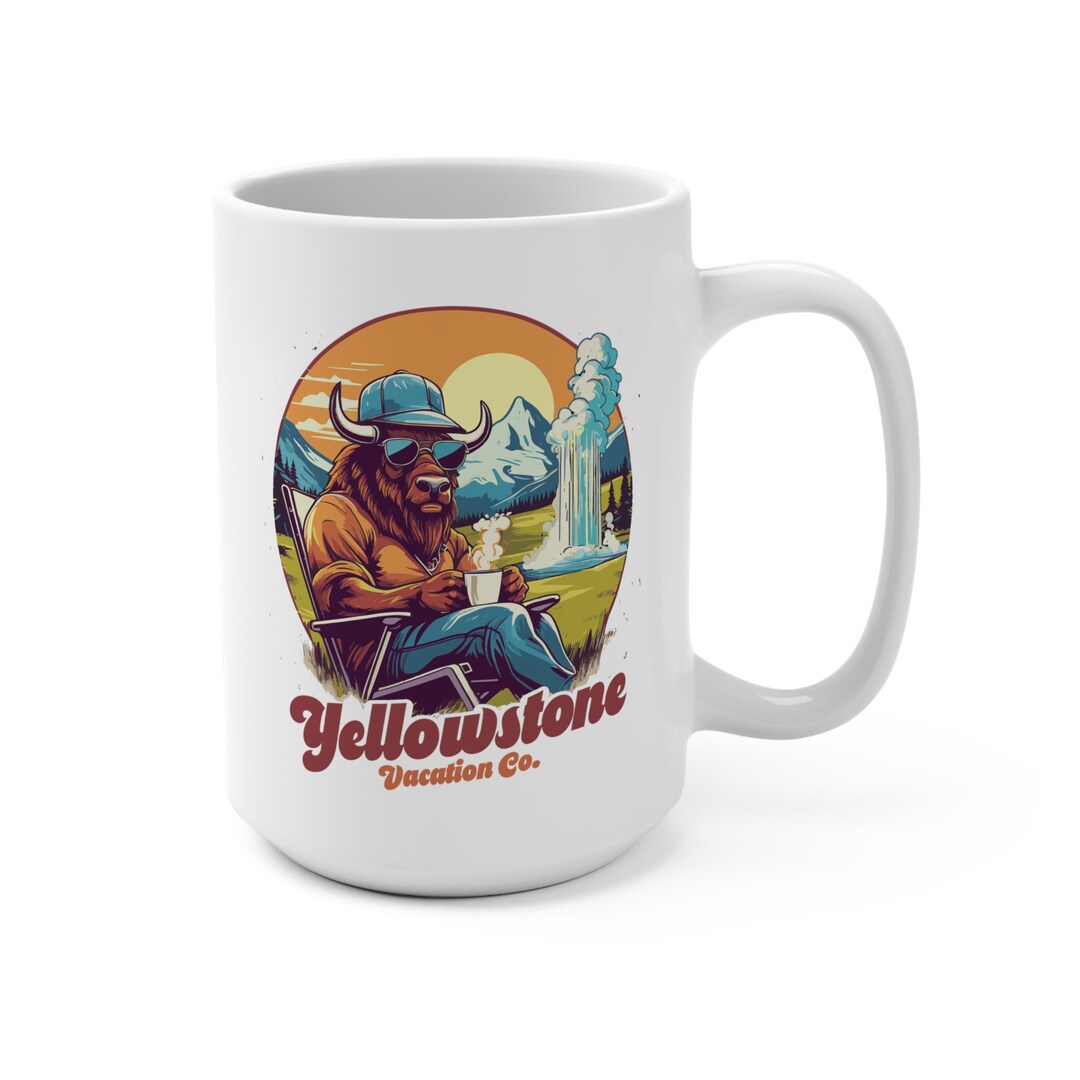 Yellowstone National Park Mug • Tall 15 Oz Ceramic Coffee Mug • Large 4 ...
