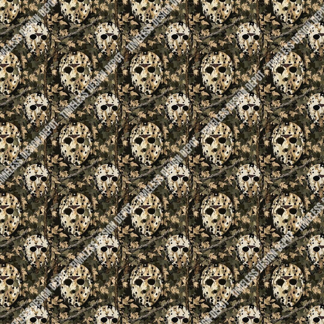 Camouflage Horror Mask Seamless Pattern – Forest Camo Grunge Digital ...