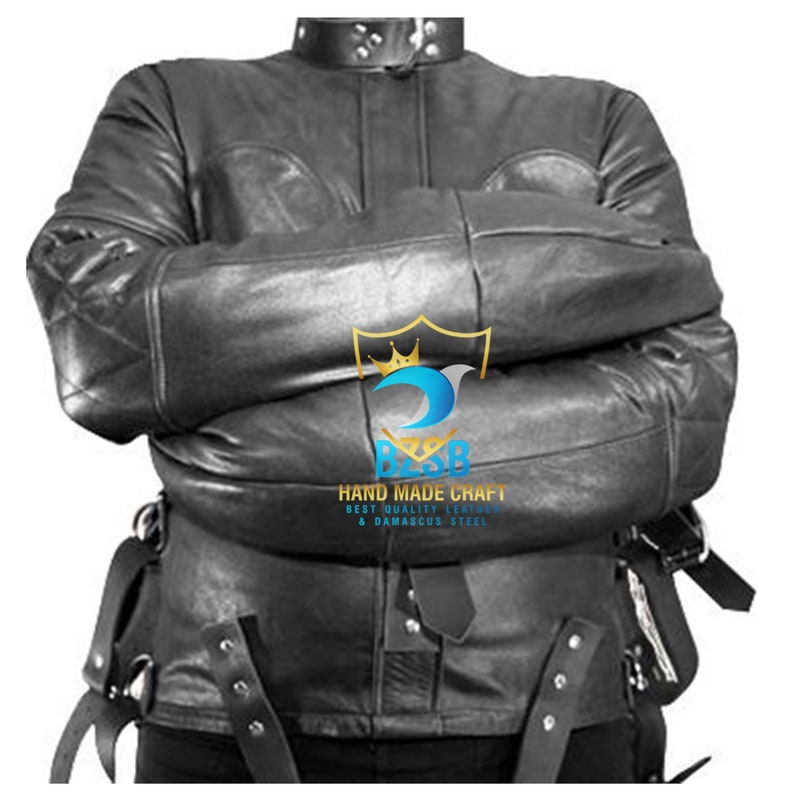 Real Leather Heavy Duty Padded Straitjacket Clubwear Straight Jacket ...