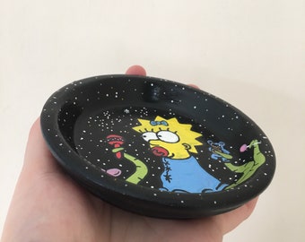Home & Living Witch Maggie Simpson Hand Painted Terracotta Plant Pot ...