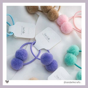 Mini Pom Pom Hair Bobbles (2 per Pack) - Etsy UK
