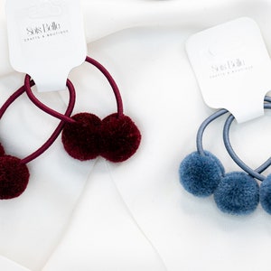 Mini Pom Pom Hair Bobbles (2 per Pack) - Etsy UK