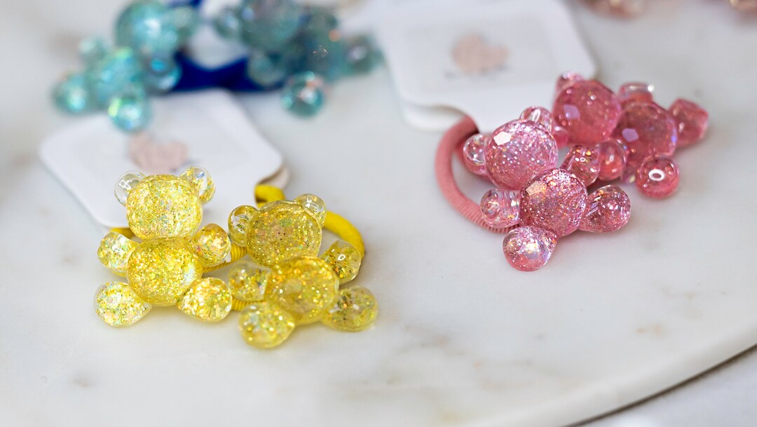 Glitter Teddy Bear Bobbles (2 per Pack) - Etsy