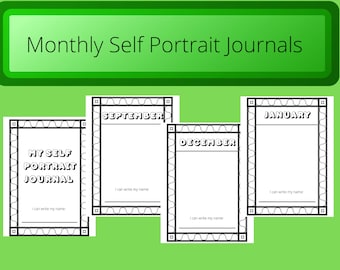 Self Portrait Journal/ Monthly Name Writing and Self Portrait Journal ...