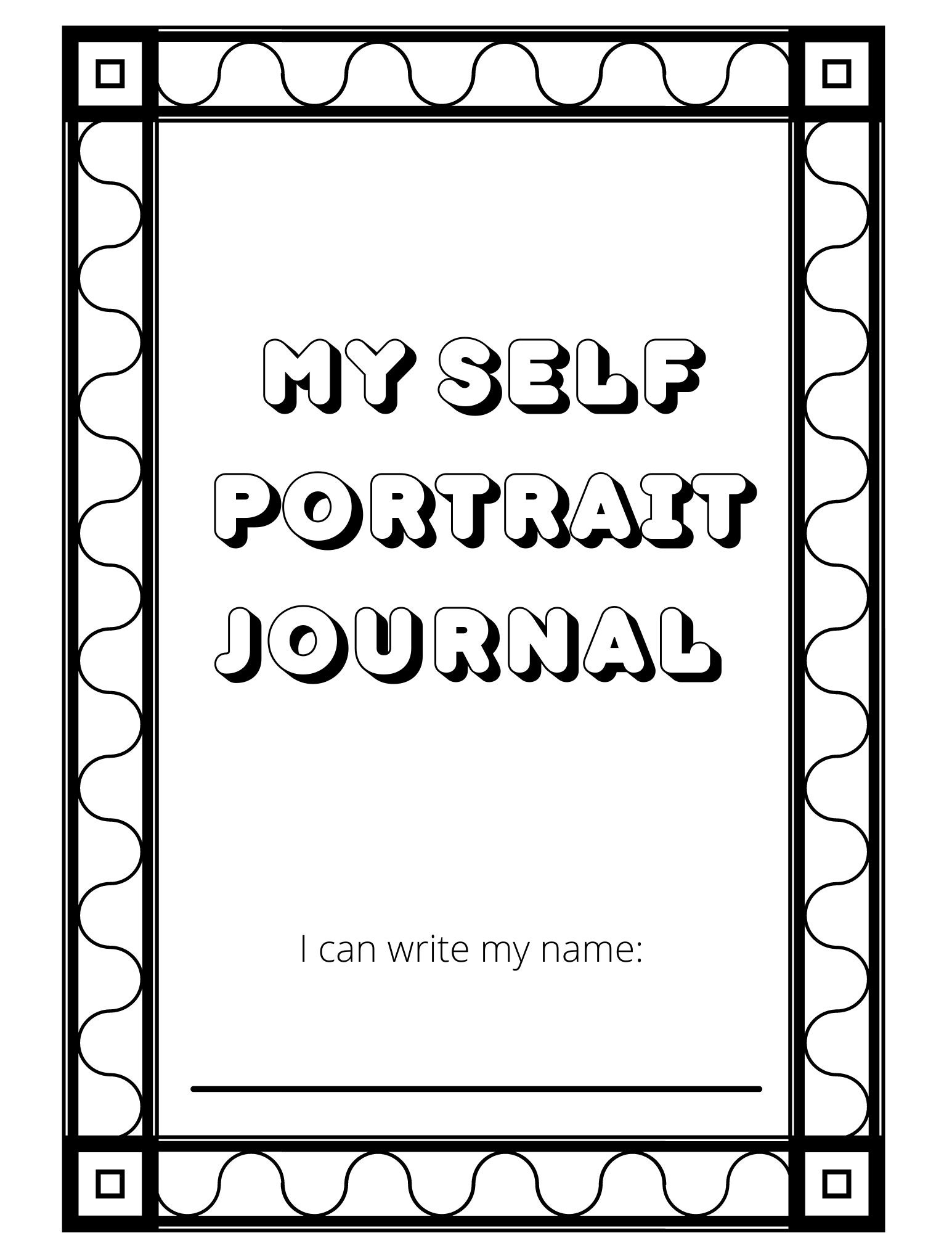 Self Portrait Journal/ Monthly Name Writing and Self Portrait Journal ...