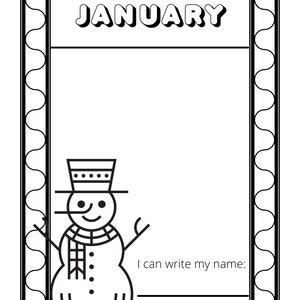 Self Portrait Journal/ Monthly Name Writing and Self Portrait Journal ...