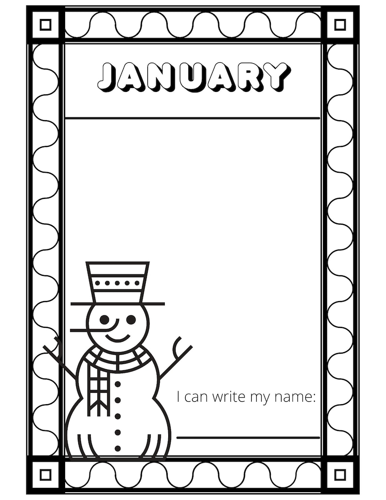 Self Portrait Journal/ Monthly Name Writing and Self Portrait Journal ...