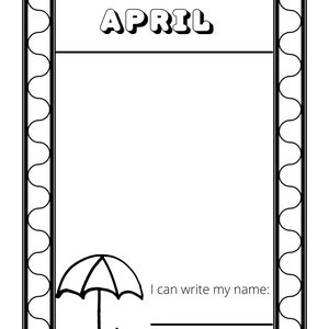 Self Portrait Journal/ Monthly Name Writing and Self Portrait Journal ...