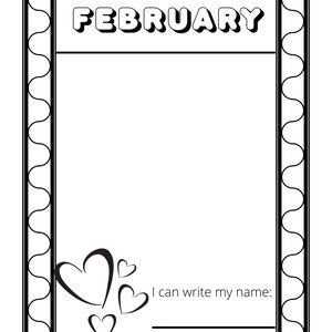 Self Portrait Journal/ Monthly Name Writing and Self Portrait Journal ...