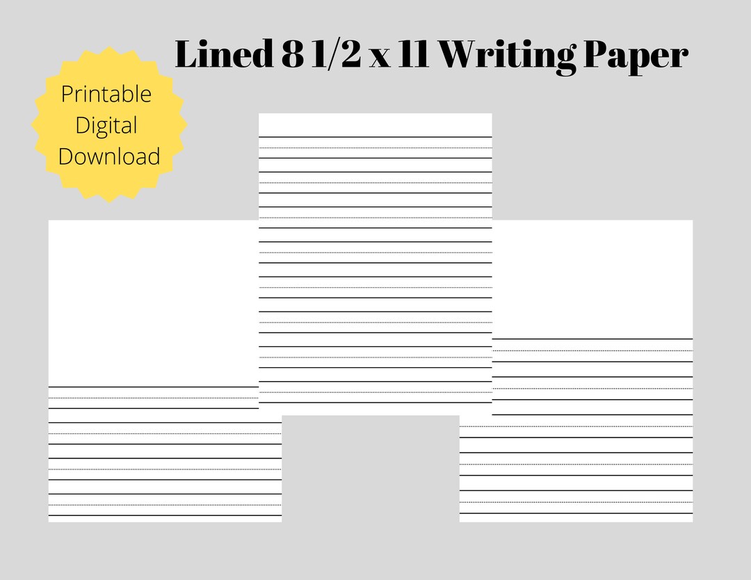 Kindergarten Lined Paper / Kindergarten Writing Paper / Handwriting ...