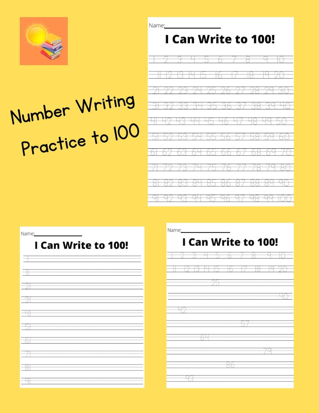 Number Writing Kindergarten Worksheet / Kindergarten Math/ Preschool ...