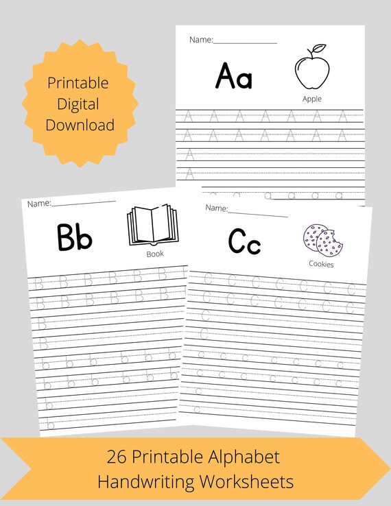 26 Printable Upper and Lower Case Alphabet Tracing Worksheets/ | Etsy