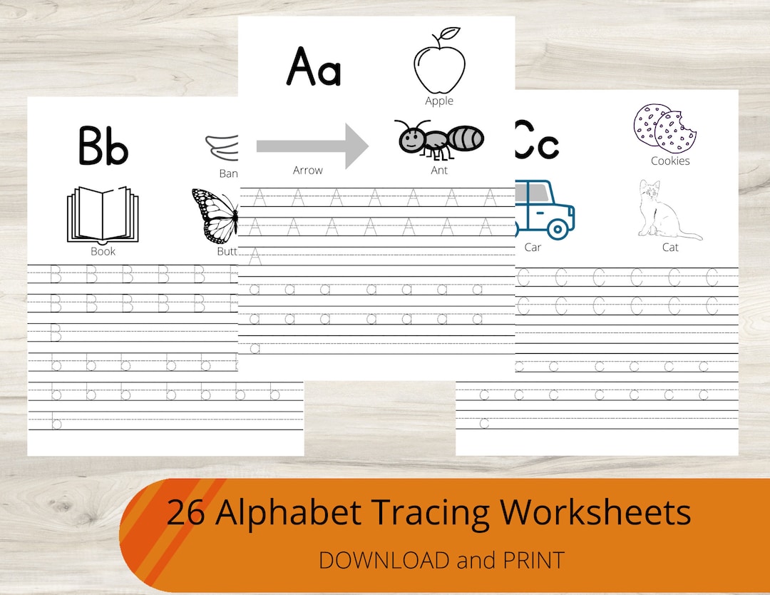 26 Alphabet Tracing Worksheets/preschool/kindergarten/handwriting ...