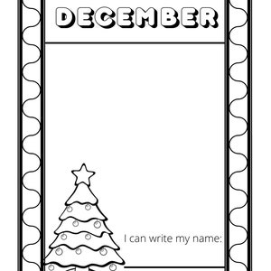 Self Portrait Journal/ Monthly Name Writing and Self Portrait Journal ...