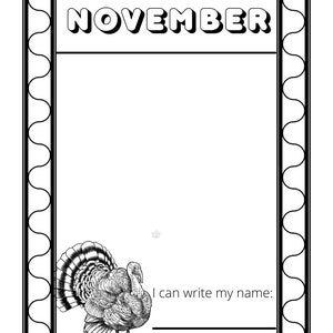 Self Portrait Journal/ Monthly Name Writing and Self Portrait Journal ...