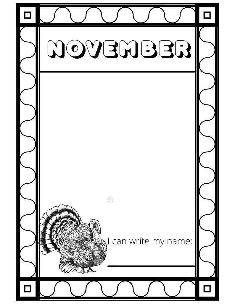 Self Portrait Journal/ Monthly Name Writing and Self Portrait Journal ...