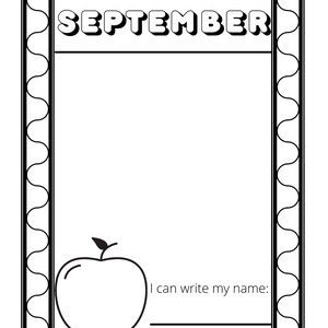 Self Portrait Journal/ Monthly Name Writing and Self Portrait Journal ...