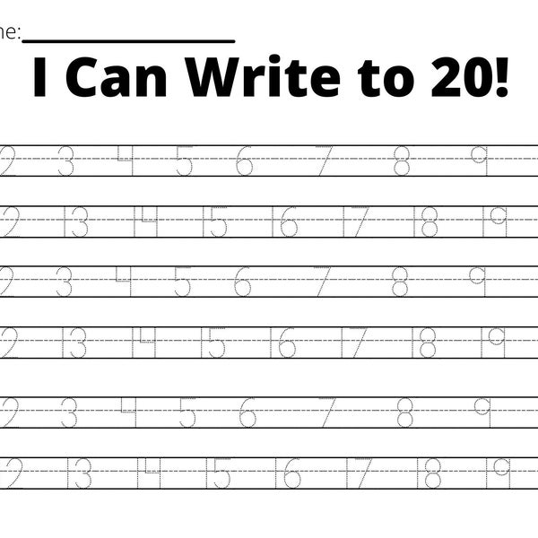 Number Writing Practice - Etsy