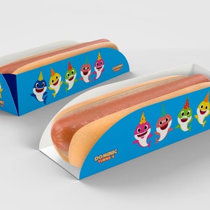 Baby Shark Hot Dog Tray, Baby Shark Blue Birthday Party Printables - Etsy