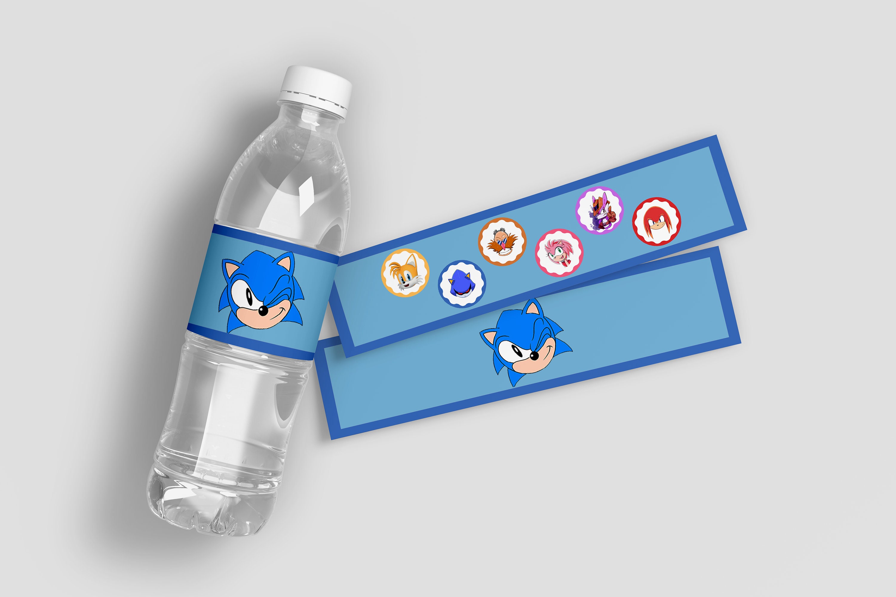 Sonic the Hedgehog Water Bottle Label, Sonic Blue Birthday Party ...