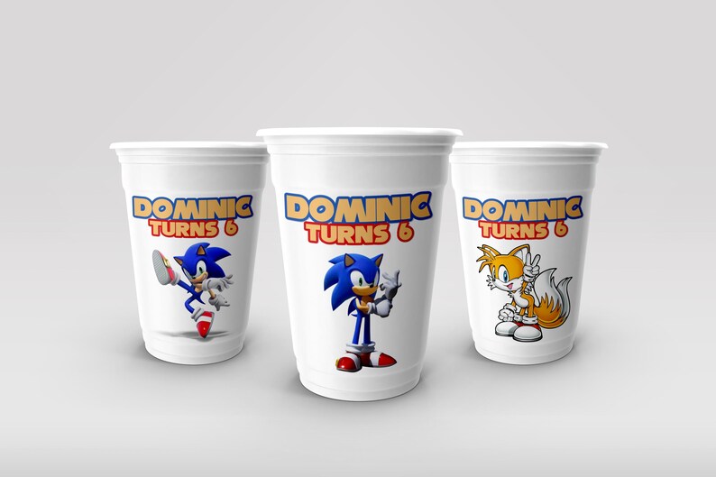 Vasos para fiesta de Sonic the Hedgehog, imprimibles para fiesta de cumpleaños de Sonic - Etsy ...