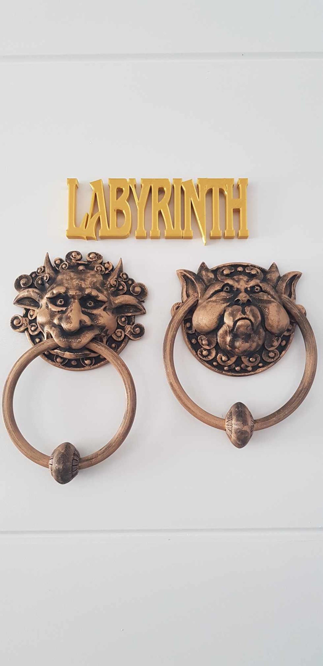 LABYRINTH 2X Door Knockers DAVID BOWIE 80,s Movie Film Memorabilia 3d ...