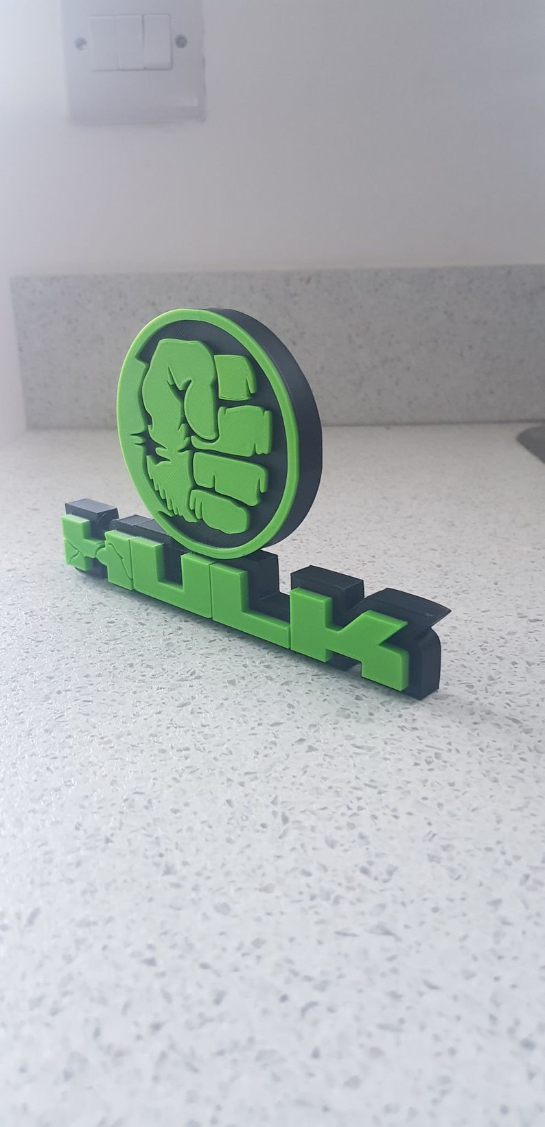 The Hulk Logo Sign 3D Printed Video Game Film Accessory Shelf & Desk ...