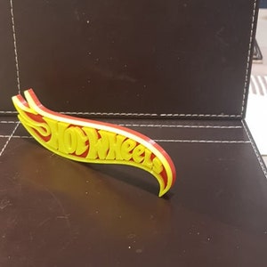 Hot Wheels Free Standing Logo - Red and Yellow 3d Printed 180mm Long ...