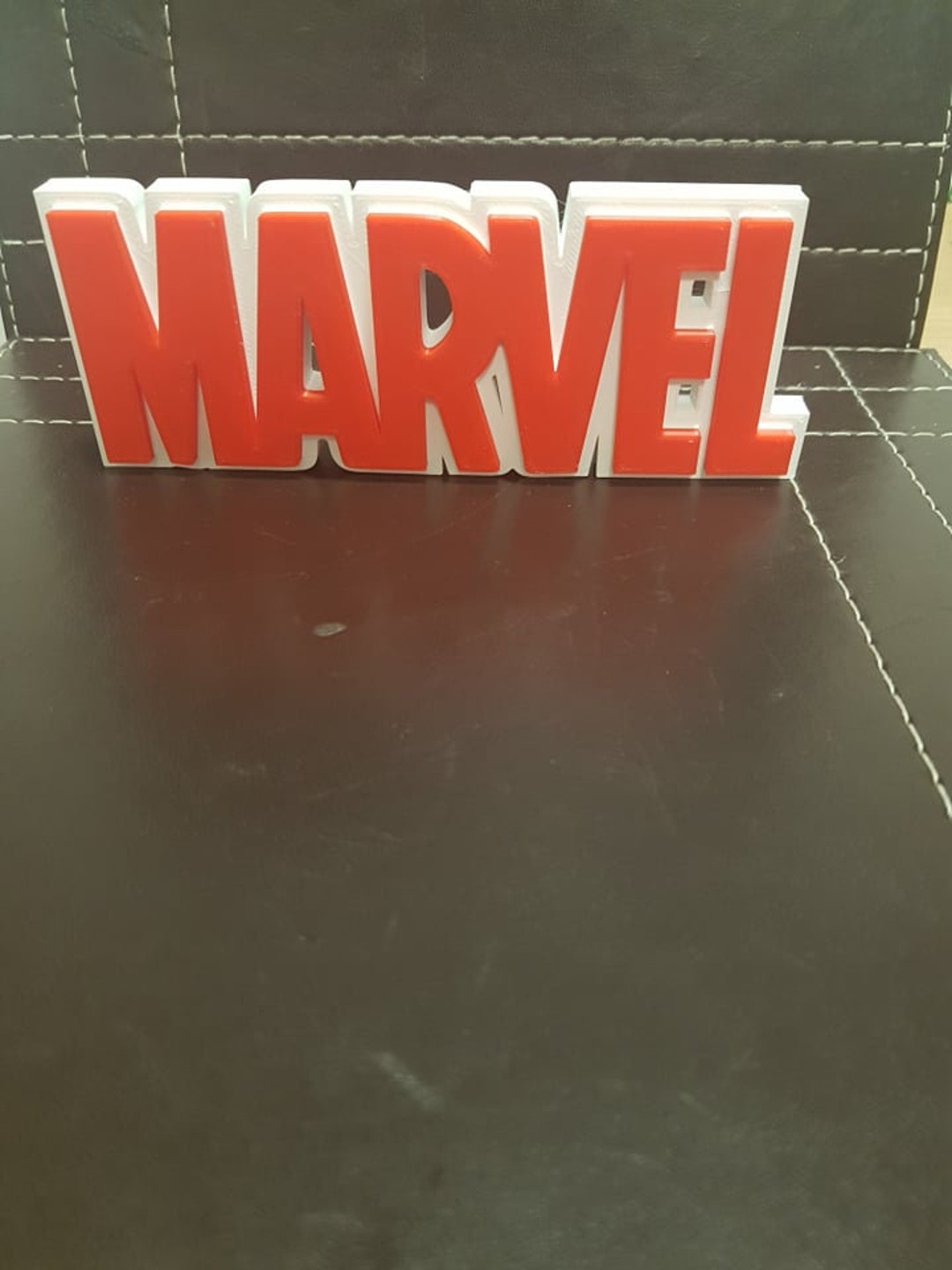 Marvel Logo Sign 3D Printed Video Game Film Accessory Shelf & Desk Art ...