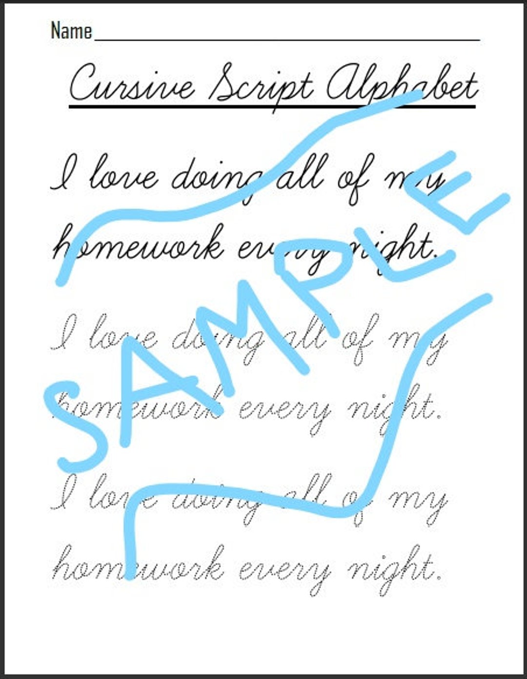 Script Cursive Coloring Pages