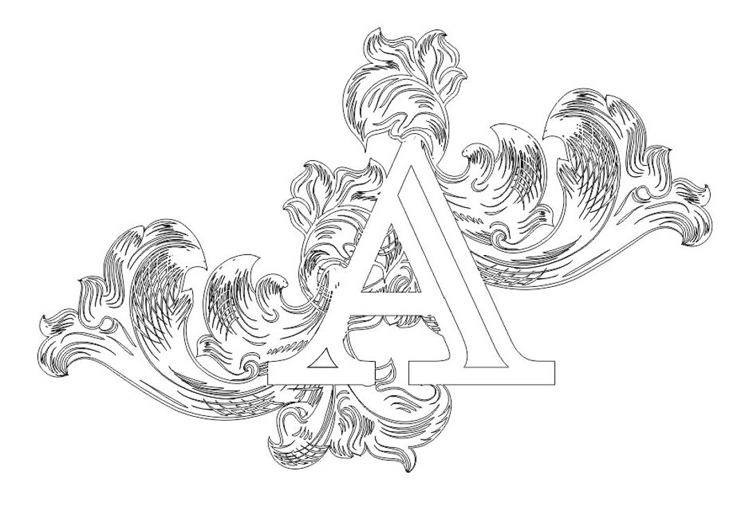 Baroque Style Vector Set Floral Letters - Etsy