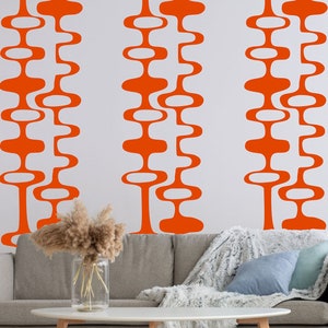 Mid Century Decal, 70s Wall Decal, 70s Wallpaper, Retro Wall Decal ...