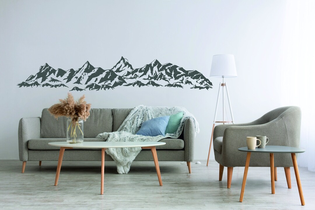 Mountain Wall Decal, Nursery Wall Decal, Wall Decal, Mountain Wall ...